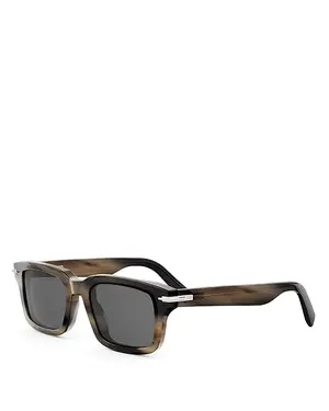 Dior Rectangle Sunglasses, 52mm Brown Horn/solid Smoke