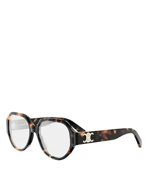 Celine Triomphe Geometric Eyeglasses - Dark Havana