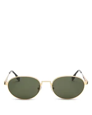 Fendi Sky Oval Sunglasses - Gold/solid Green