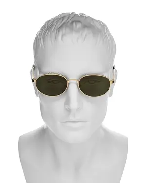 Fendi Sky Oval Sunglasses - Gold/solid Green