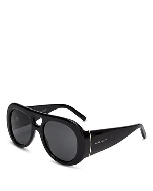 Givenchy Round Frame Sunglasses, 53mm - Black/smoke