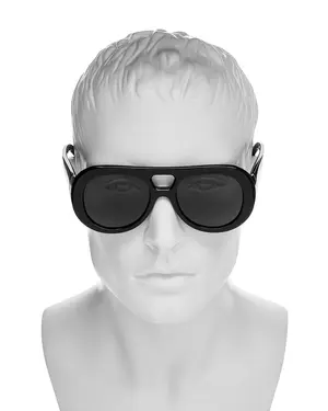 Givenchy Round Frame Sunglasses, 53mm - Black/smoke