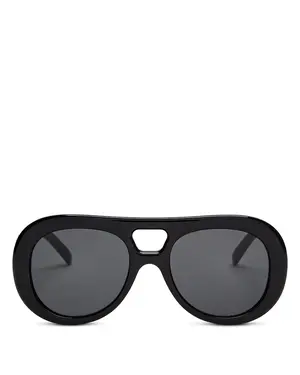 Givenchy Round Frame Sunglasses, 53mm - Black/smoke