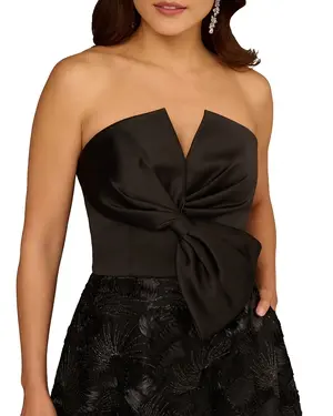 Aidan Mattox Strapless Embellished Midi Dress