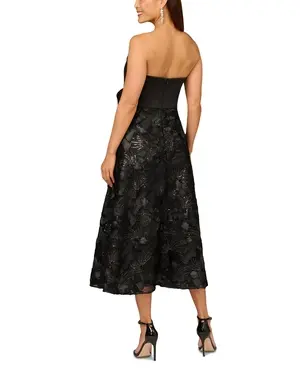Aidan Mattox Strapless Embellished Midi Dress