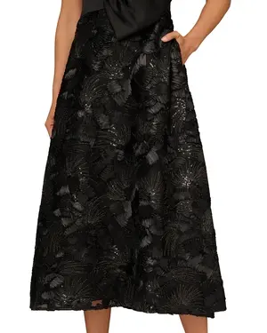 Aidan Mattox Strapless Embellished Midi Dress