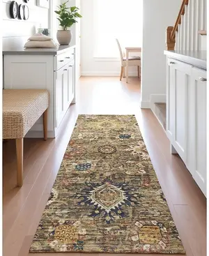 DALYN RUG COMPANY Silk Road Sr9 Runner Area Rug, 2'3x7'6 - Camel/blue