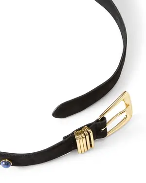 Veronica Beard Stone Embellished Arch Belt - Black