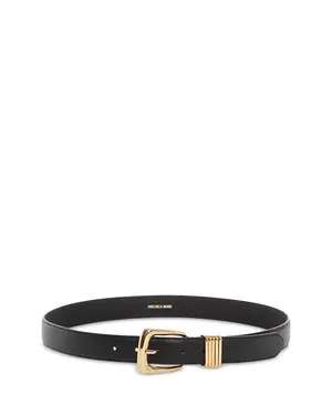 Veronica Beard Arch Leather Belt - Black/gold