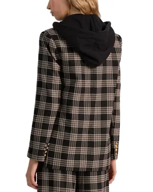 Alice + Olivia Plaid Double-breasted Blazer