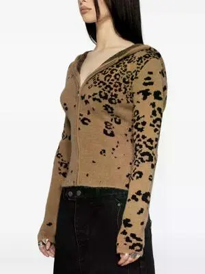 PROTÉMOA Cheetah-print Zip-up Hoodie