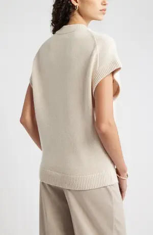 Nordstrom Cap Sleeve Wool & Cashmere Sweater - Beige Beach