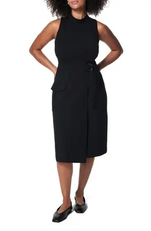 Spanx Belted Sleeveless Ponte Cargo Dress