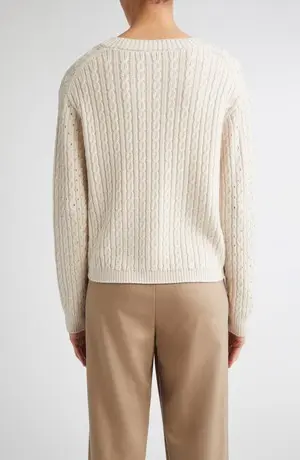 Max Mara Ussuri Embellished Cable Wool Sweater