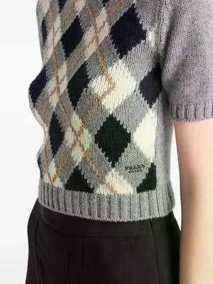 Prada Argyle Knit Sweater