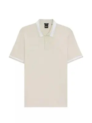 BOSS Tipped Collar Polo Shirt - Neutrals