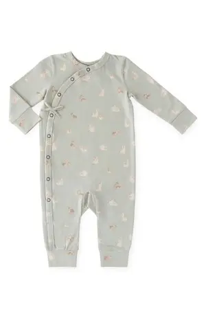 PEHR Littles Snap Front Stretch Organic Cotton Romper - Hoppy Bunny