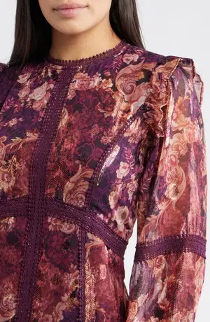 Eliza J Lace Trim Trapeze Dress