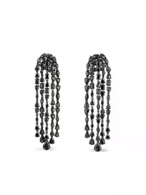 ANABELA CHAN 14k White Gold Vermeil Diamond Cascade Earrings - Black