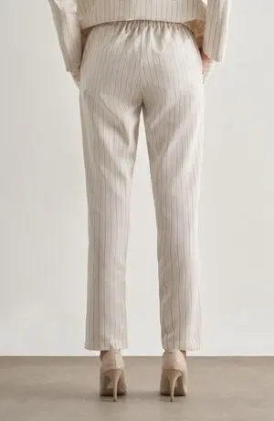MIZALLE Striped Drawstring Wide Leg Trousers
