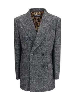 Dolce & Gabbana Dolce & Gabbana Double-Breasted Chevron Blazer - Grey