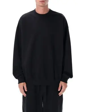 Adidas Brushed Terry Loose-Fit Crewneck Sweatshirt - Black
