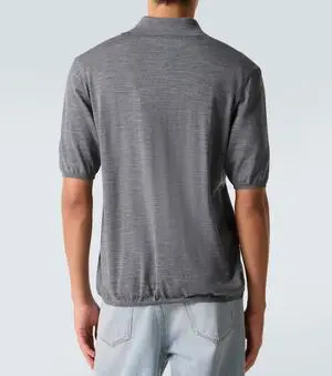 Saint Laurent Cassandre Wool Polo Shirt