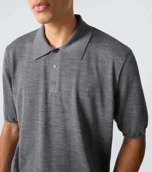 Saint Laurent Cassandre Wool Polo Shirt