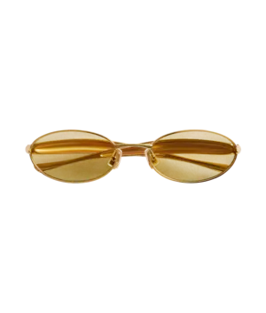 Bottega Veneta Sardine Oval Sunglasses Gold/yellow