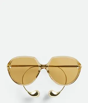 BOTTEGA  VENETA Squared Sunglasses - Yellow/brown