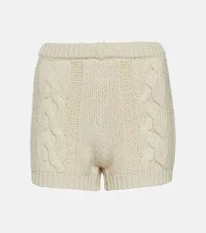 Magda Butrym Cable-knit Cashmere Shorts - Neutrals