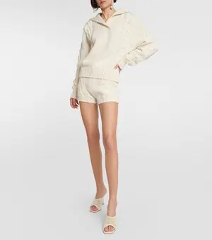 Magda Butrym Cable-knit Cashmere Shorts - Neutrals