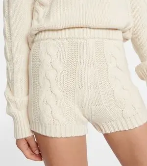 Magda Butrym Cable-knit Cashmere Shorts - Neutrals
