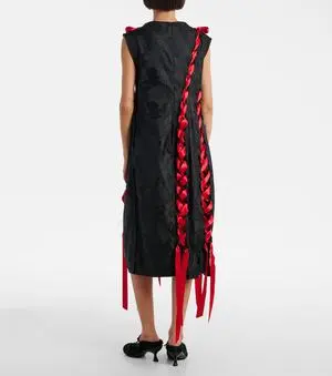 Simone Rocha Satin-trimmed Brocade Midi Dress