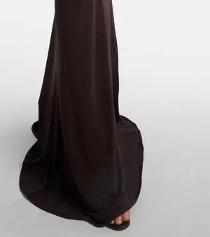 Christopher Esber Cutout Halterneck Jersey Maxi Dress - Brown