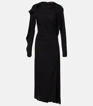 Victoria Beckham Draped Jersey Maxi Dress - Black