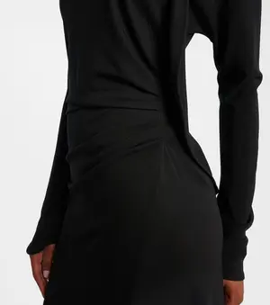 Victoria Beckham Draped Jersey Maxi Dress