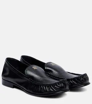 Miu Miu Logo Leather Loafers