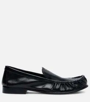Miu Miu Logo Leather Loafers