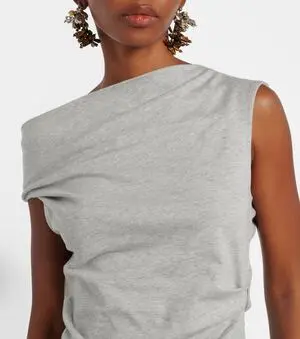 Dries Van Noten Draped Cotton Jersey Top