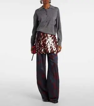 Dries Van Noten Wool Polo Sweater - Grey