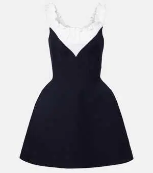 SHUSHU/TONG Knitted Wool-Blend Minidress Blue