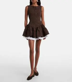 SHUSHU/TONG Knitted Wool-blend Minidress - Brown