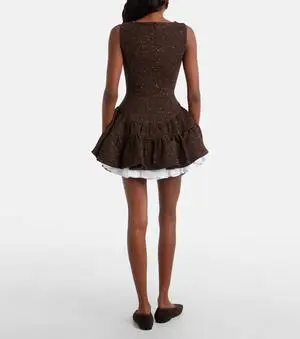 SHUSHU/TONG Knitted Wool-blend Minidress - Brown
