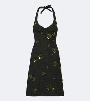 SHUSHU/TONG Cotton-blend Tweed Minidress - Green
