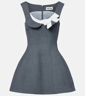 SHUSHU/TONG Bow-detailed Cutout Top - Grey