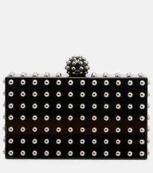 AQUAZZURA Cosmic Mini Studded Clutch Black
