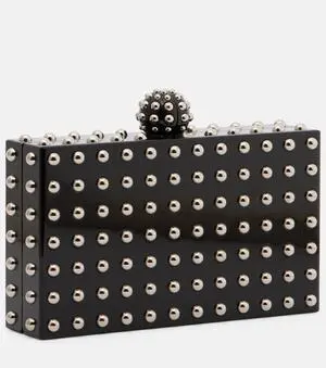 AQUAZZURA Cosmic Mini Studded Clutch - Black