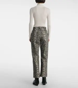 Gabriela Hearst Ezra Snake-effect Bootcut Jeans - Grey
