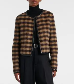 Proenza Schouler Checked Wool-blend Jacket - Brown